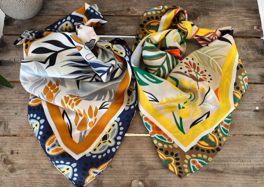 Silketørklæde m. blomster – Lisbeth Merrild